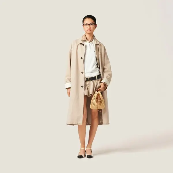 Miu Miu Denim Coat - Beige | Editorialist
