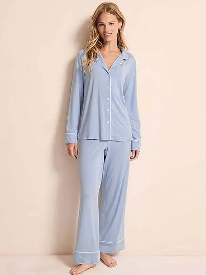 Victoria's Secret Adore Me Matylda Long Sleeve + Pant Sleep Set - Blue