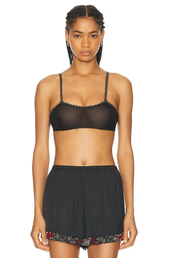 BODE Deco Beaded Jannie Bra Top - Black