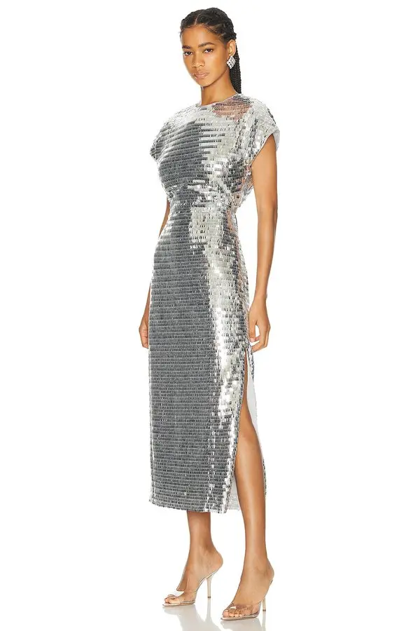 knee length dresses for ladies Classyana Gray Sequin Dress  Ella Lisqu