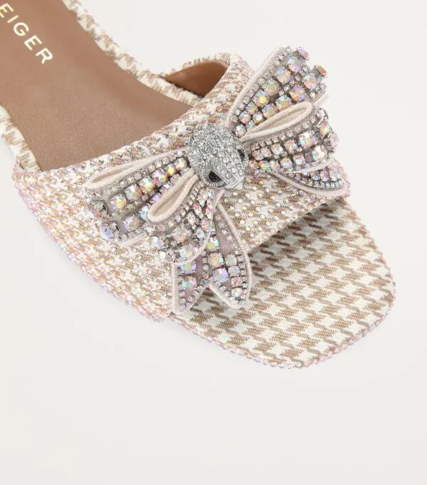 Kurt Geiger Houndstooth Kensington Bow Sandals
