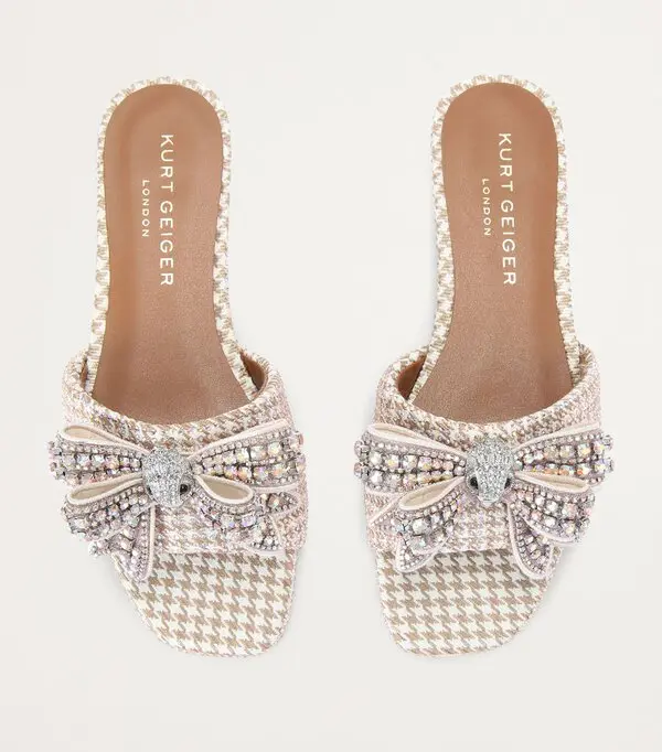 Kurt Geiger Houndstooth Kensington Bow Sandals