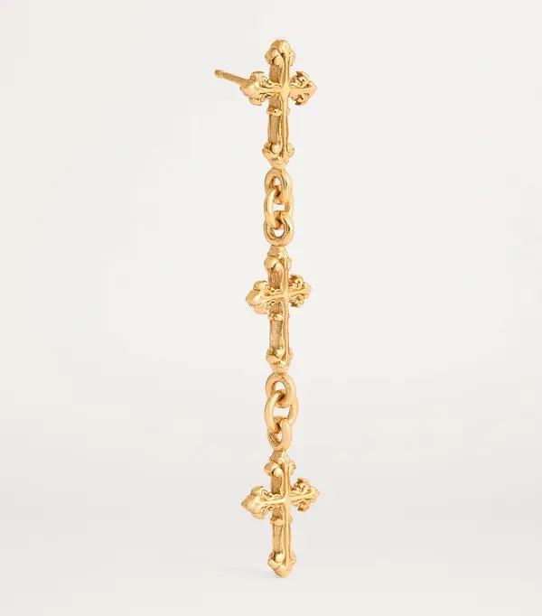 Emanuele Bicocchi Gold-plated Cross Drop Earring