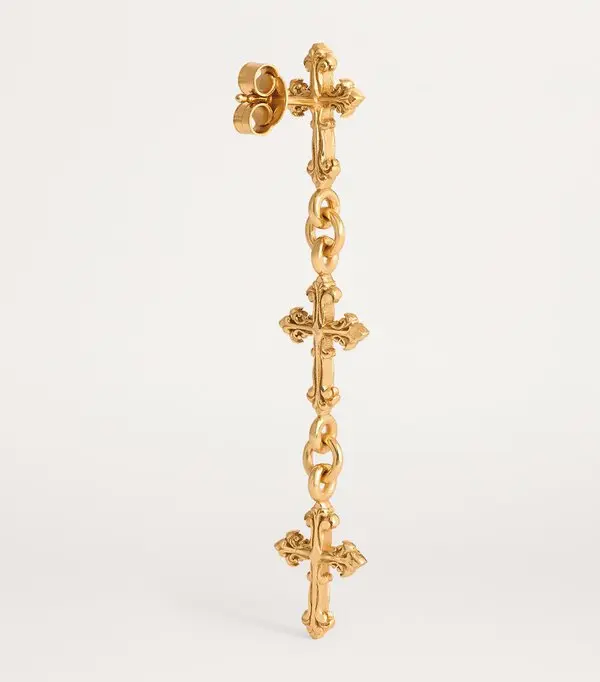 Emanuele Bicocchi Gold-plated Cross Drop Earring