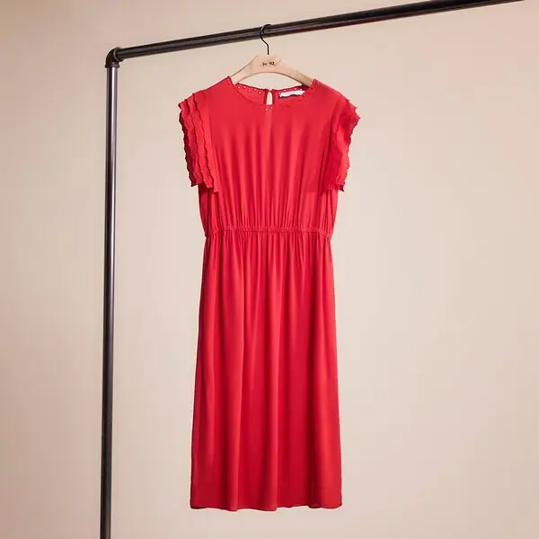 COACH Restored Shoulder Pleat Midi Dress