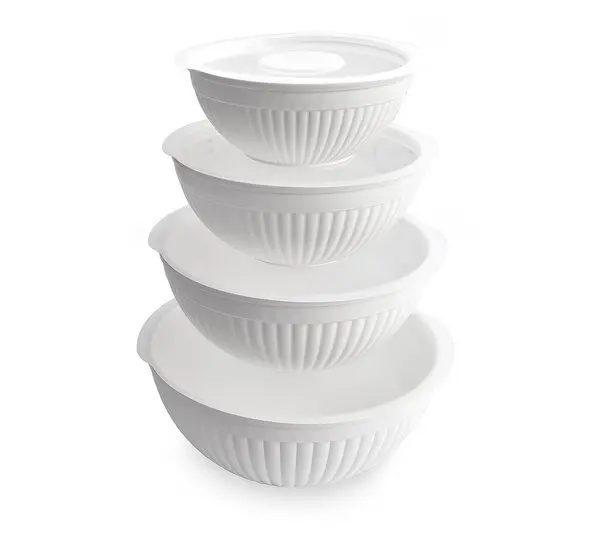 NORDICWARE White 8 Pc. Covered Bowl Set - One-color