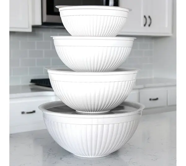 NORDICWARE White 8 Pc. Covered Bowl Set