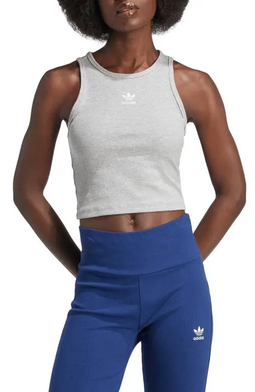ADIDAS ORIGINALS Adidas Essentials Lifestyle Rib Crop Tank Top - Mgreyh