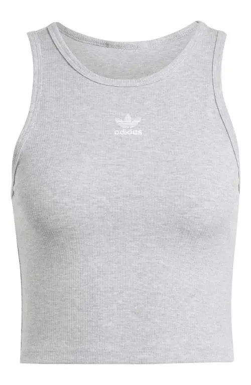 ADIDAS ORIGINALS Adidas Essentials Lifestyle Rib Crop Tank Top - Mgreyh