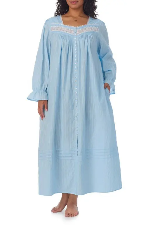 Eileen West Long Sleeve Cotton Ballet Nightgown - Blue