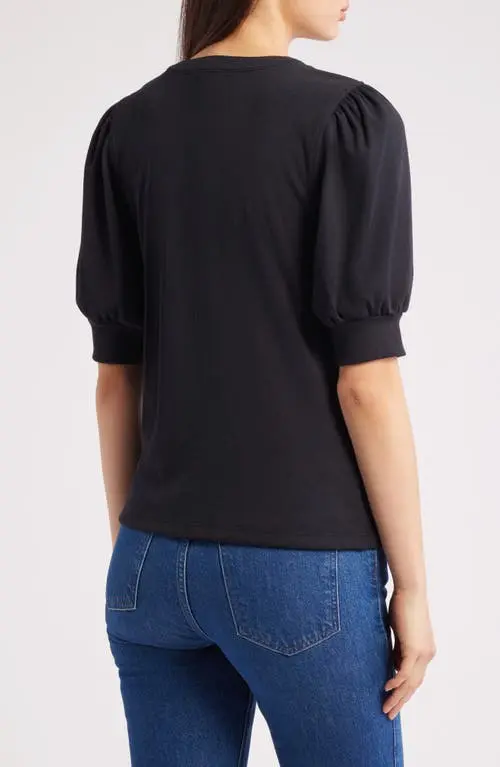 Rails Jewel Puff Sleeve Top - Black