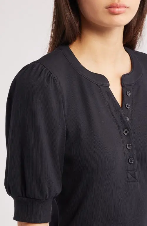 Rails Jewel Puff Sleeve Top - Black
