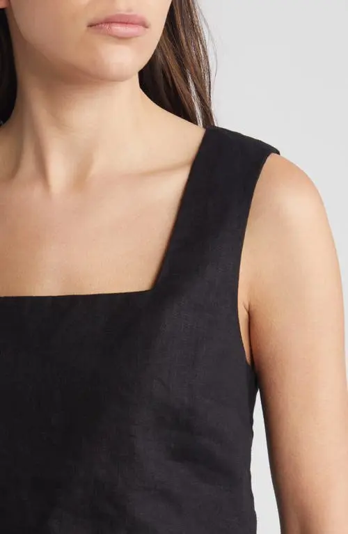 Rails Akira Linen Crop Tank Top - Black