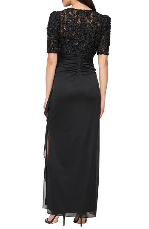 long sleeve dresses black Women's Maternity Lace V-Neck Empire Waist Dress main image 1
