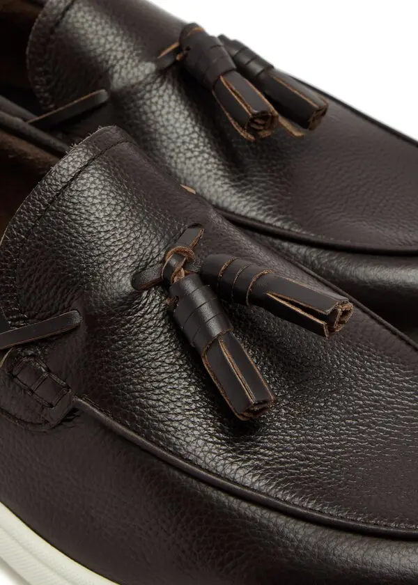 Boss Sienne Leather Loafers In Dark Brown - 60% Off  display picture 1