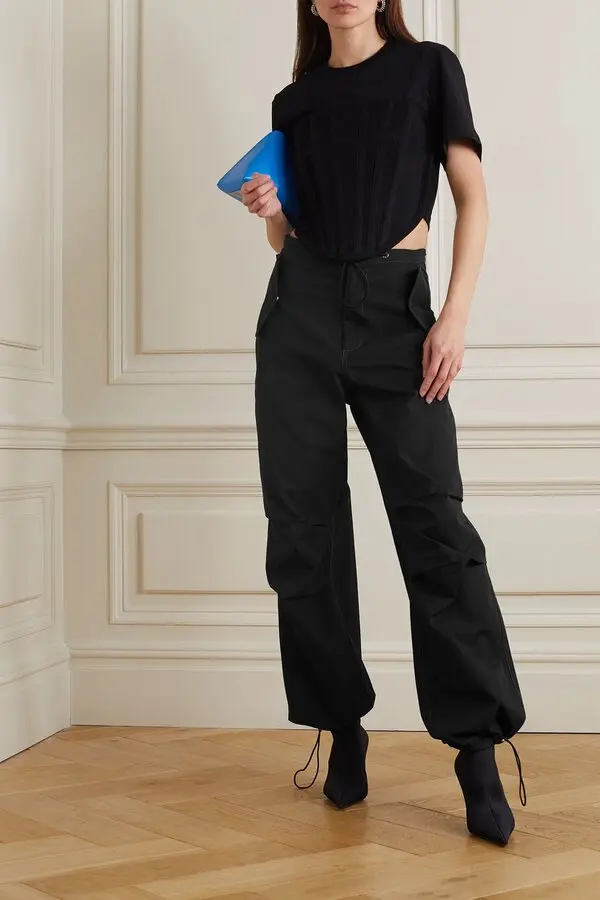DION LEE Toggle Parachute Cottonblend Gabardine Straightleg Cargo Pants