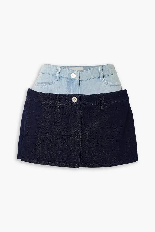 DION LEE Paneled Denim Mini Skirt