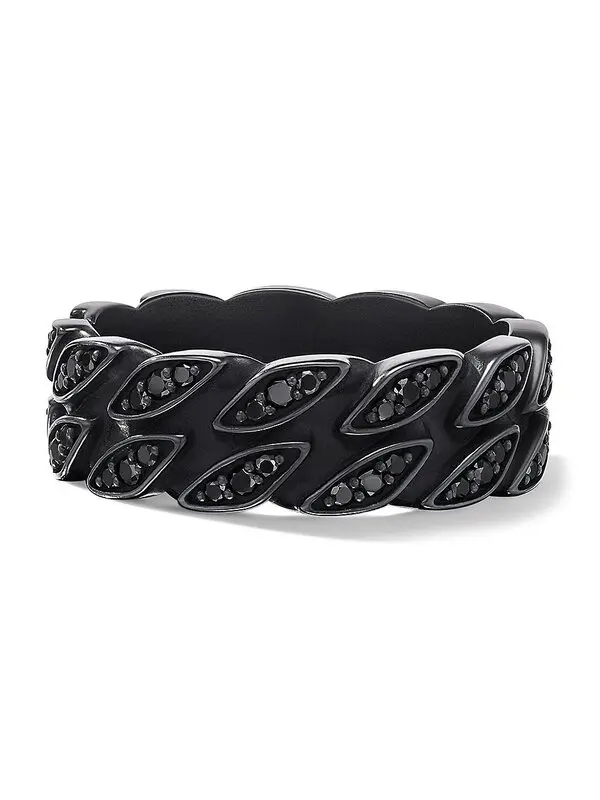 David Yurman Curb Chain Band Ring In Black Titanium