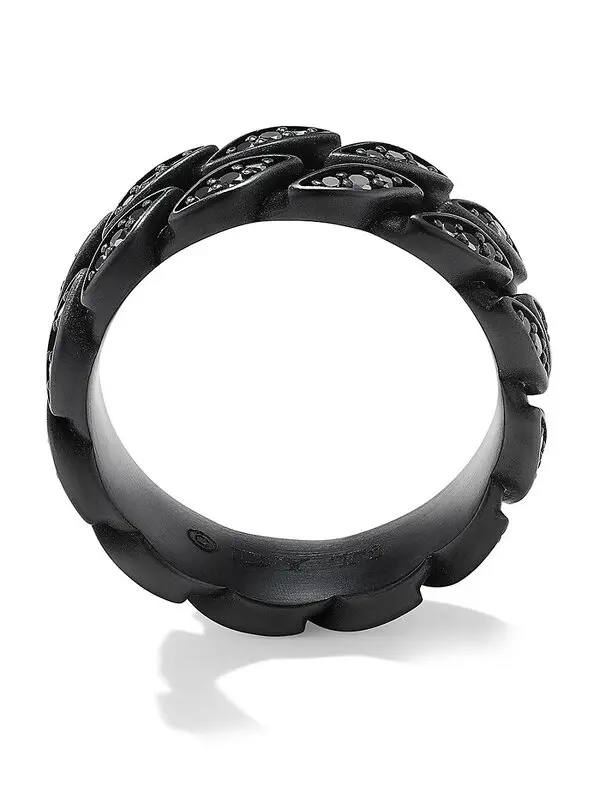 David Yurman Curb Chain Band Ring In Black Titanium