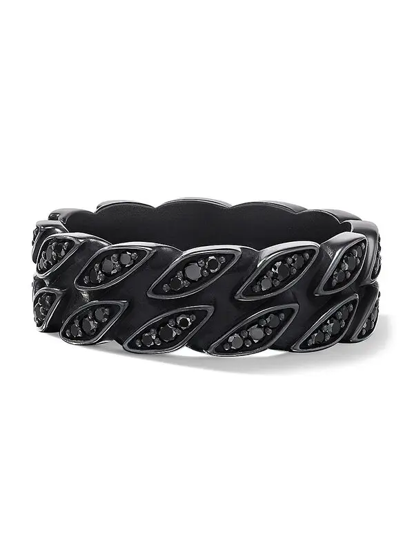 David Yurman Curb Chain Band Ring In Black Titanium