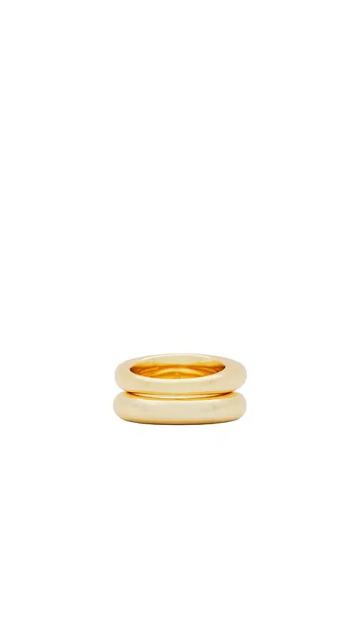 Ettika Modern Dome Ring Set In Metallic - Gold