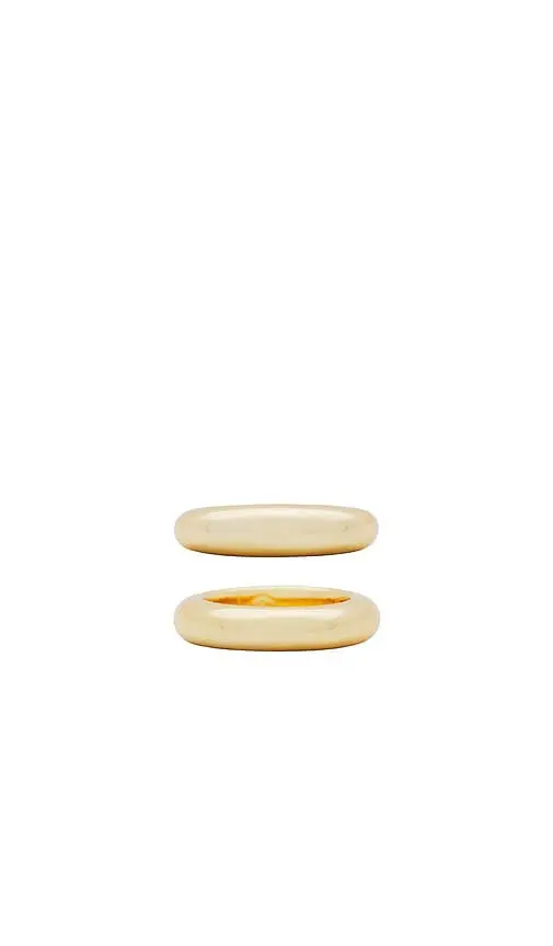 Ettika Modern Dome Ring Set In Metallic - Gold