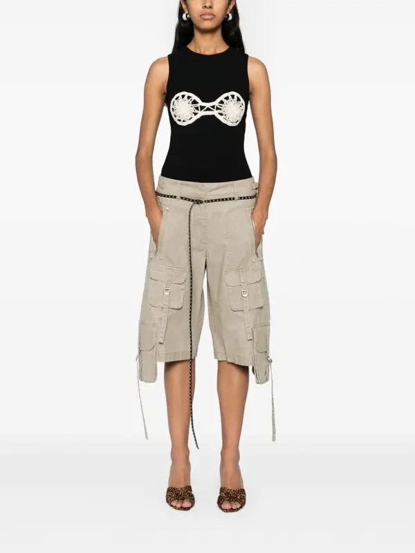 Magda Butrym Floral-appliqué Ribbed Tank Top