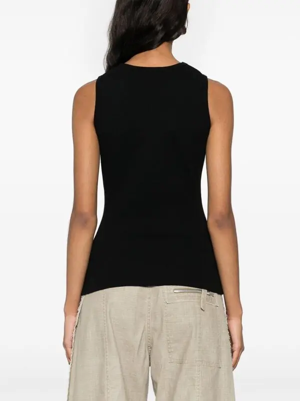 Magda Butrym Floral-appliqué Ribbed Tank Top