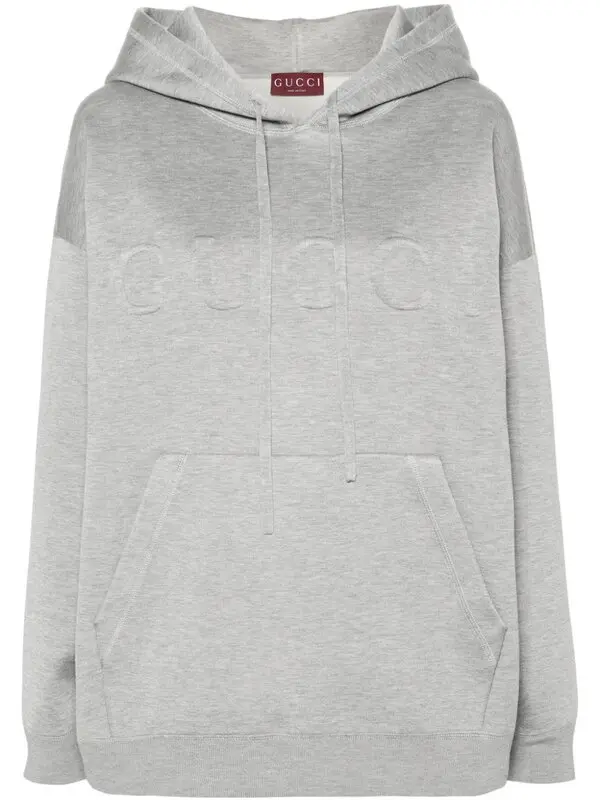 Gucci Embossed Logo Mélange Hoodie