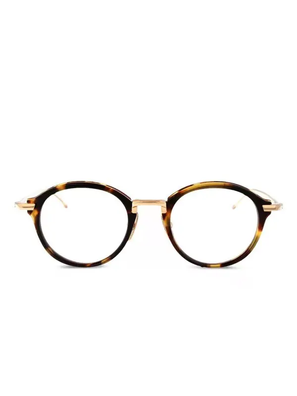 Thom Browne Tortoiseshell Round-frame Glasses - Brown