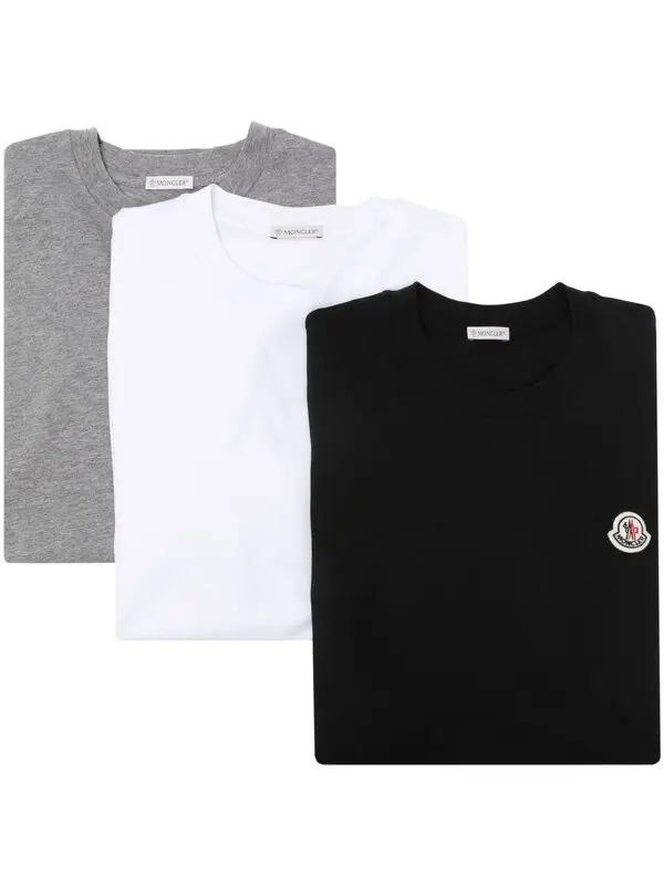 Moncler Logo-patch Cotton T-shirts - White
