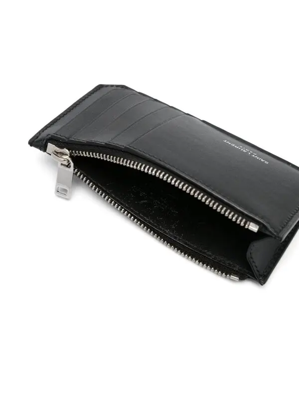 Saint Laurent Logo-stamp Card Holder - Black