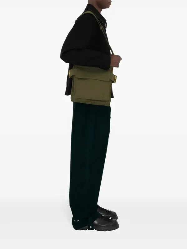 Burberry Logo-embroidered Messenger Bag - Green