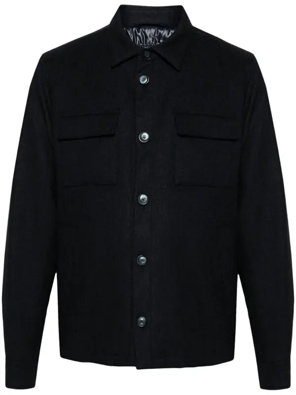 Herno Felted Button-up Shirt Jacket