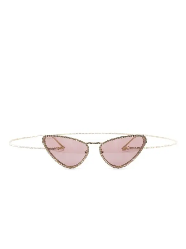 Gucci Interlocking G Cat-eye Sunglasses - Gold