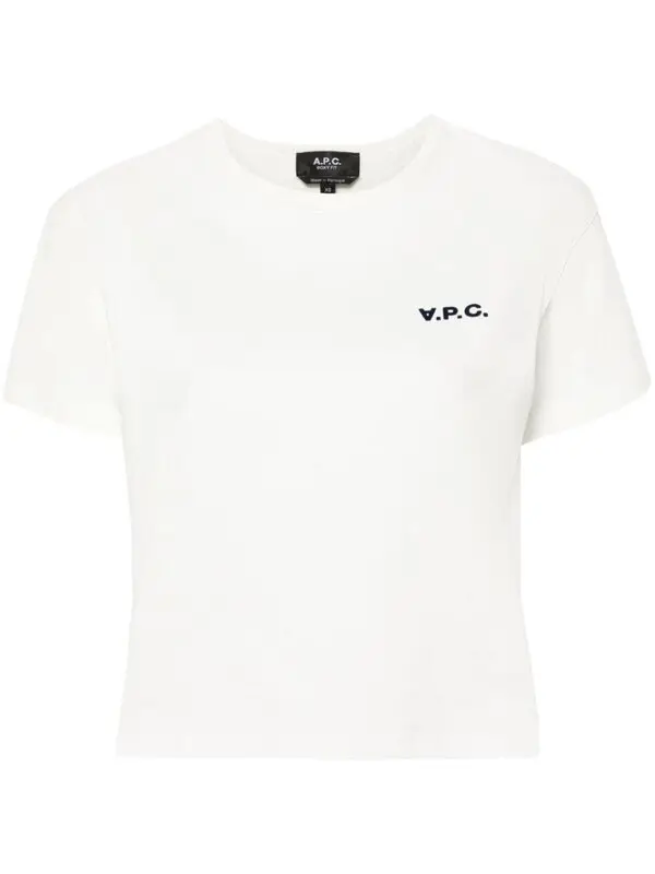 A.p.c. Logo Cropped T-shirt - White