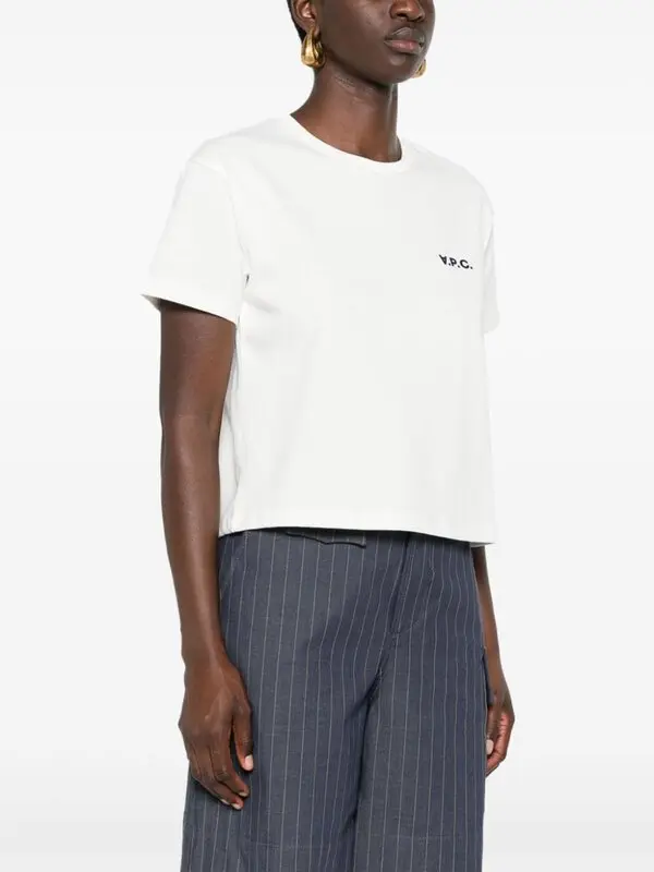 A.p.c. Logo Cropped T-shirt - White