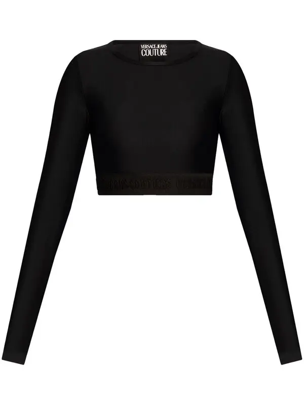 Versace Logo Cropped Top - Black