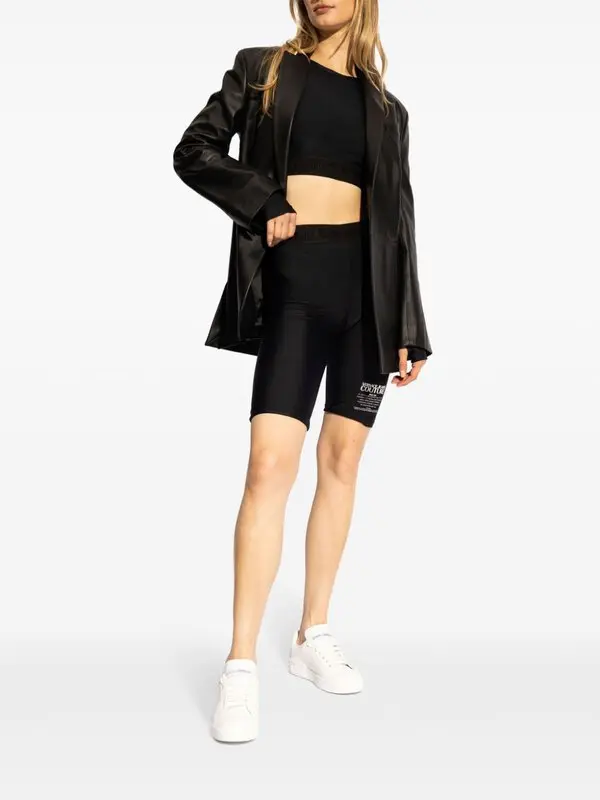 Versace Logo Cropped Top - Black