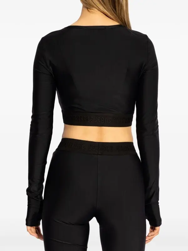 Versace Logo Cropped Top - Black