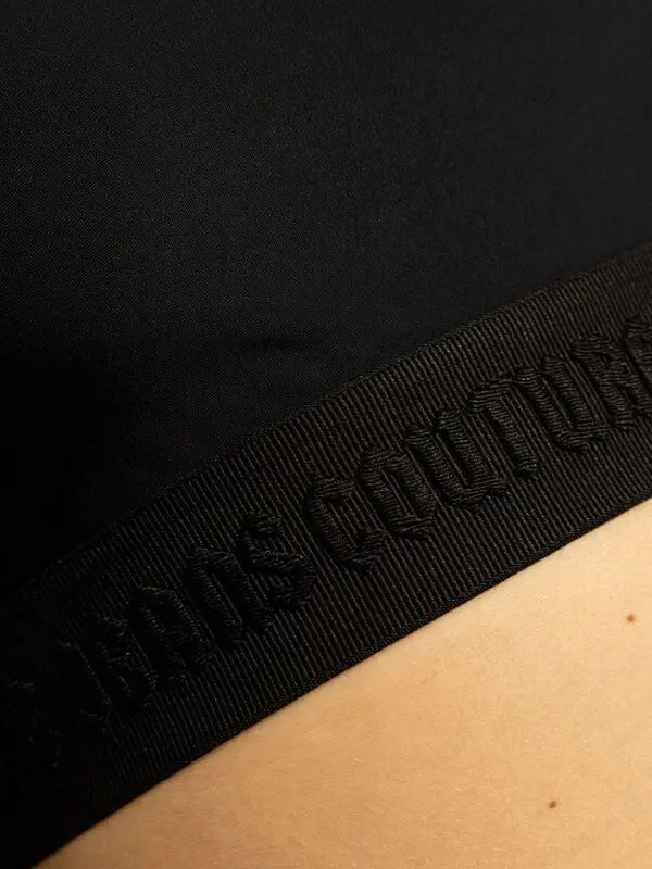 Versace Logo Cropped Top - Black