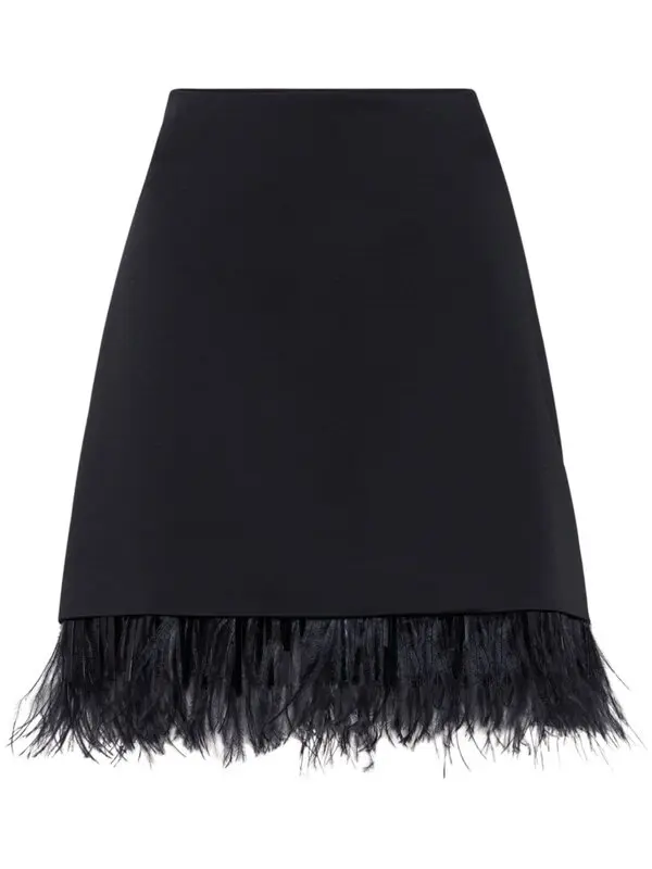 Brunello Cucinelli Feather-trimmed Miniskirt