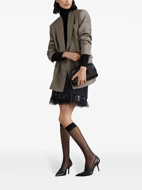 Brunello Cucinelli Feather-trimmed Miniskirt