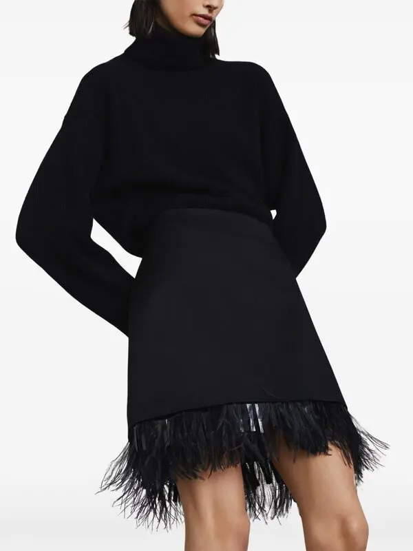 Brunello Cucinelli Feather-trimmed Miniskirt