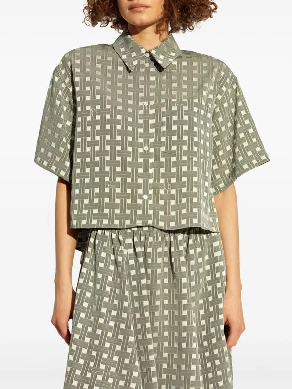 Kenzo Geometric Print Cropped Shirt
