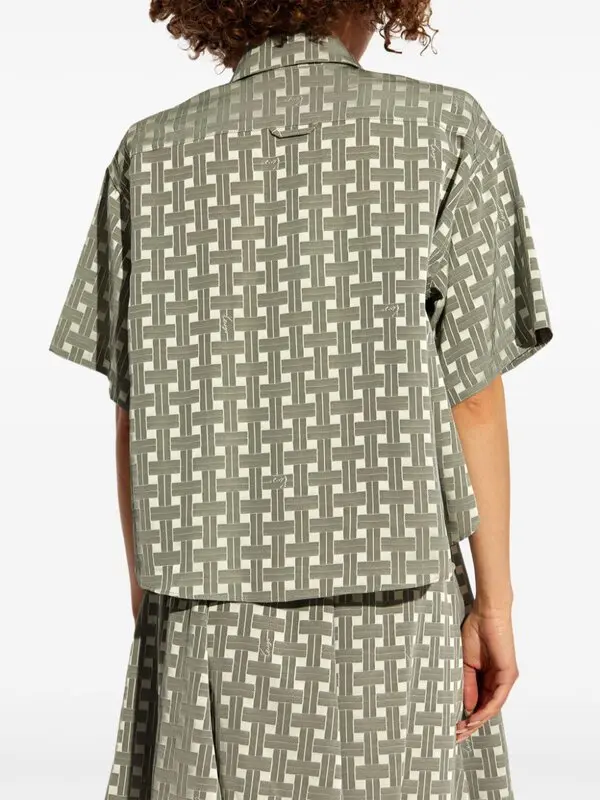 Kenzo Geometric Print Cropped Shirt