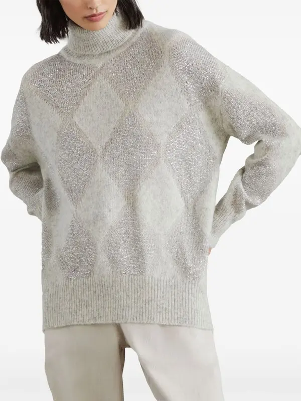 Brunello Cucinelli Sequined Roll-neck Jumper