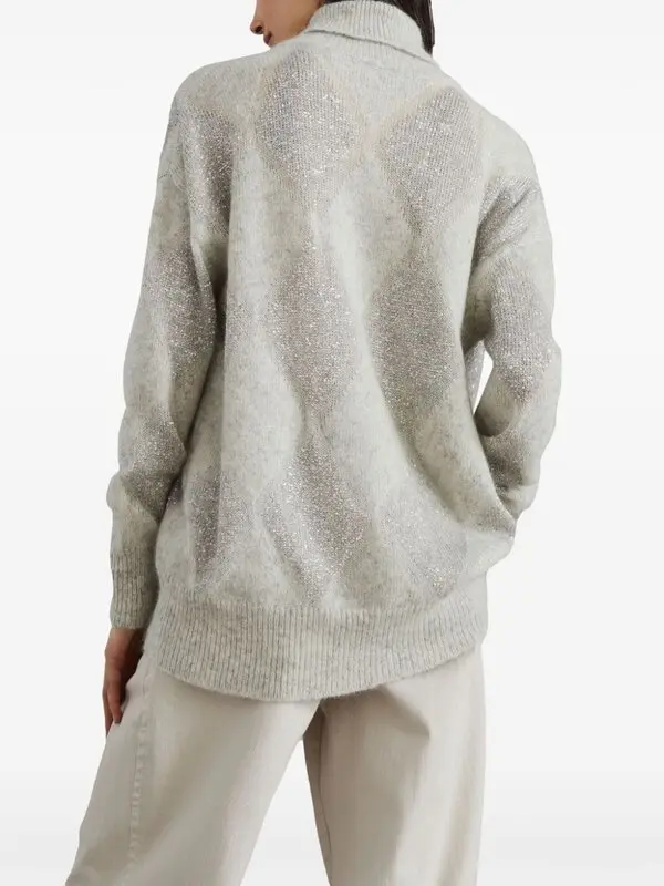 Brunello Cucinelli Sequined Roll-neck Jumper