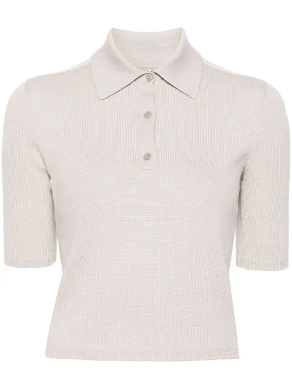 Max Mara Fine-knit Virgin Wool Polo Top