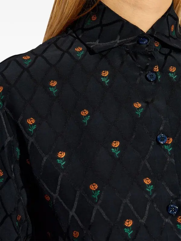 Etro Floral Diamond Grid Shirt